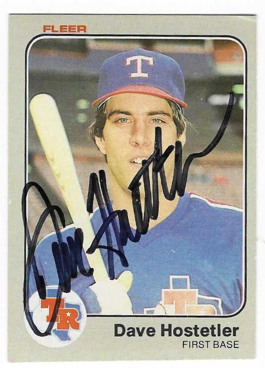 DAVE HOSTETLER 1983 FLEER AUTOGRAPHED SIGNED # 569 TEXAS RANGERS | eBay