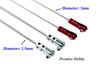 CNC Aluminum Servo Rudder Arm Linkage Clip Adapter w/ Rod for RC Model ...