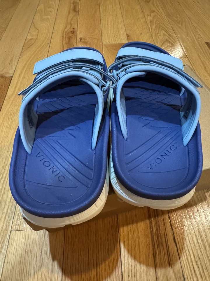 Vionic Women 7M Adjustable Recovery Slide Sandals Renewal Blue Mist | eBay