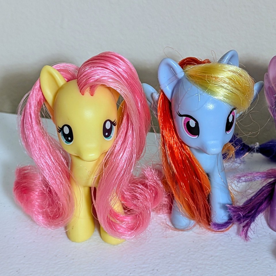 My Little Pony Mlp G4 Main Six (6) Lot Brushable 3'' Figure + Spike | eBay