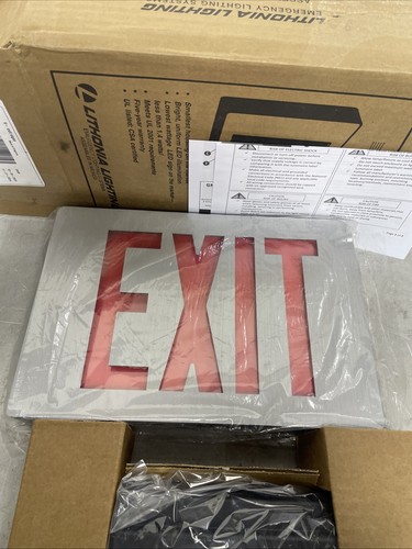 LITHONIA LIGHTING LE S 1 R EL N Ext Sign,Alum,Black,11 3/8in,2W 5TP18 ...