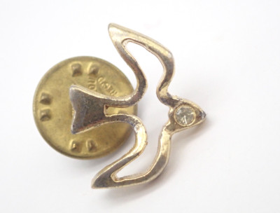 Dove with Gemstones Gold Tone Vintage Lapel Pin | eBay