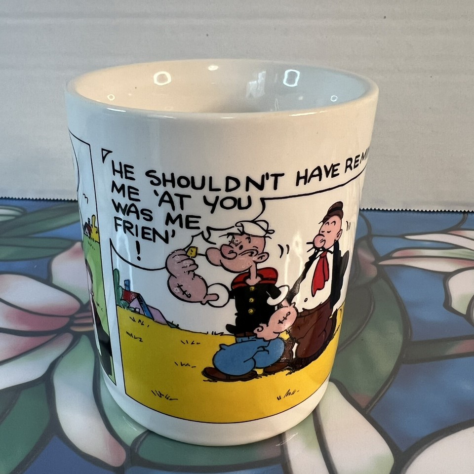 Vintage 1980 Popeye Coffee Mug Ceramic Cup Comic Strip 5A | eBay