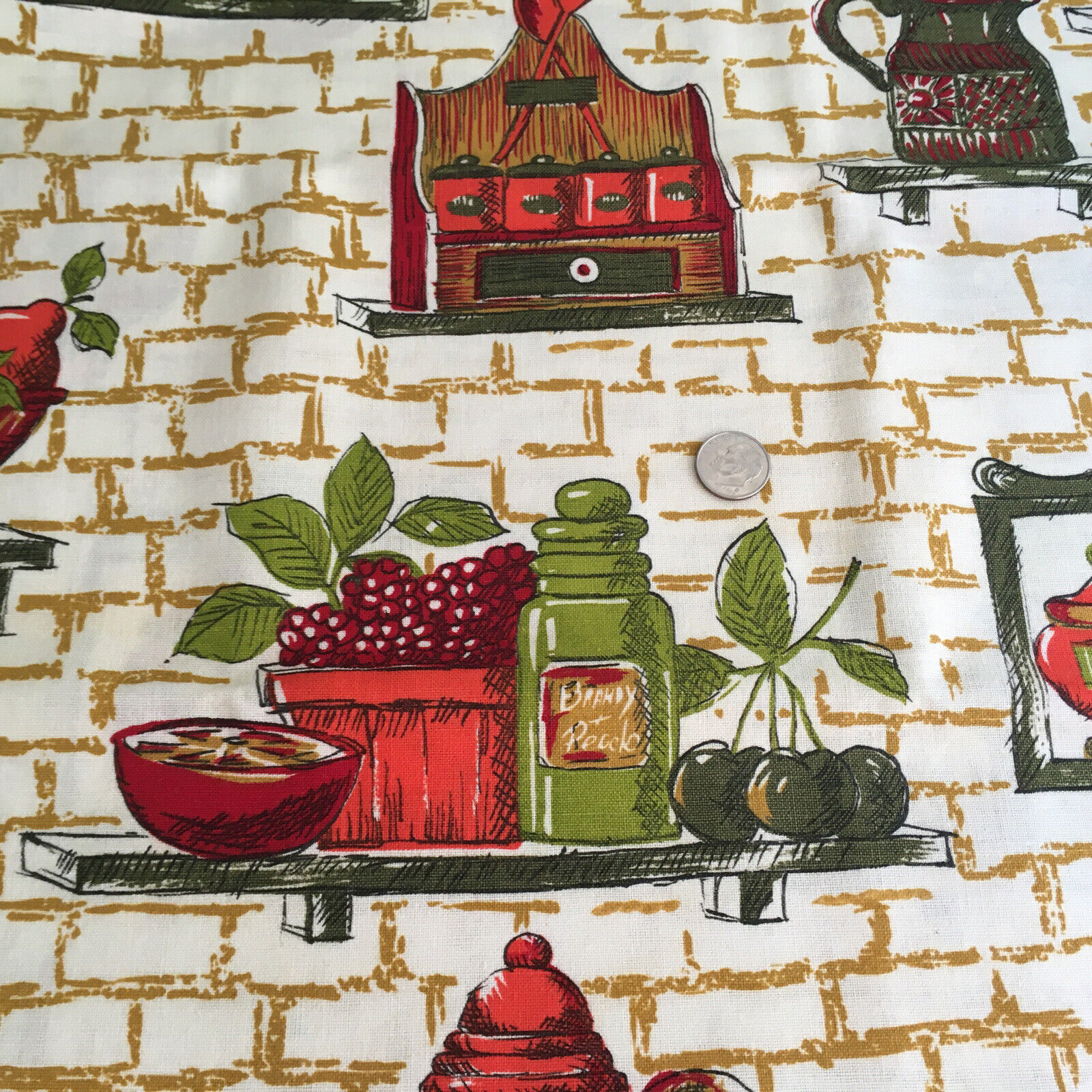 Vintage Retro 1960’s Kitchen Theme Fabric 1/2 Yd | eBay