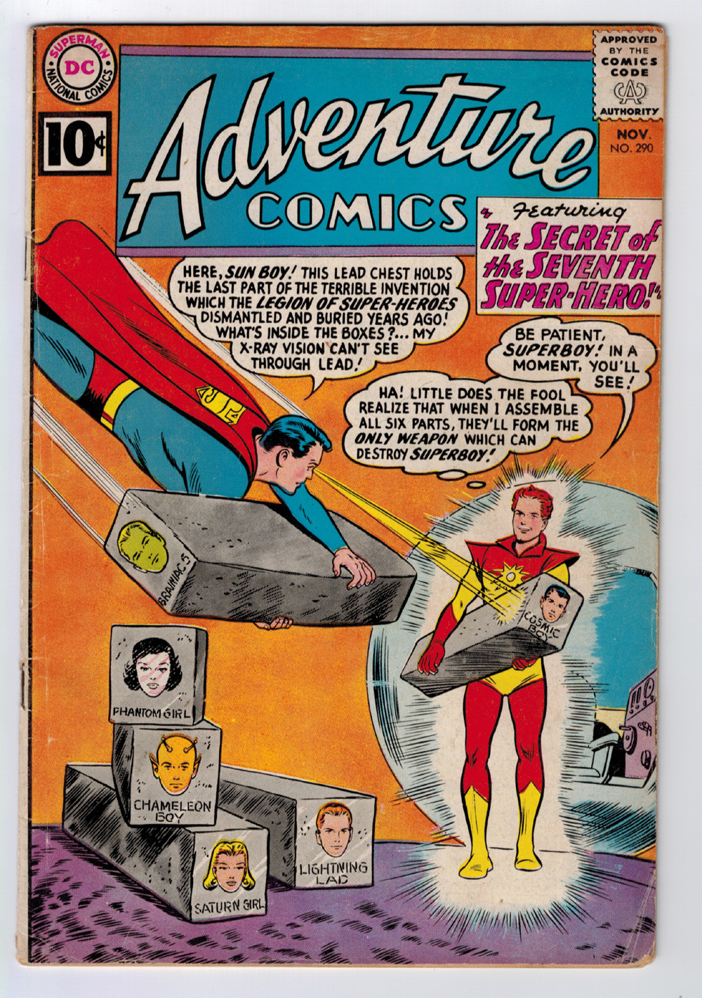 ADVENTURE COMICS #290 3.0 9TH APP LEGION OF SUPER HEROES 1961 OFF-WHITE ...