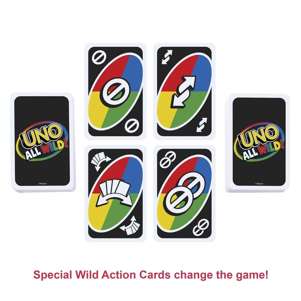 UNO All Wild, UNO Show ‘em No Mercy, UNO Dare Adults Only 3 Card Game ...