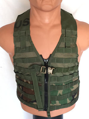 USGI Military MOLLE II Fighting Load Carrier Vest FLC Zipper Woodland ...