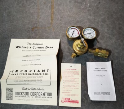 Dockson Corp. MODEL 55 Vintage Compressed Gas Regulator Gauge US Gauge ...