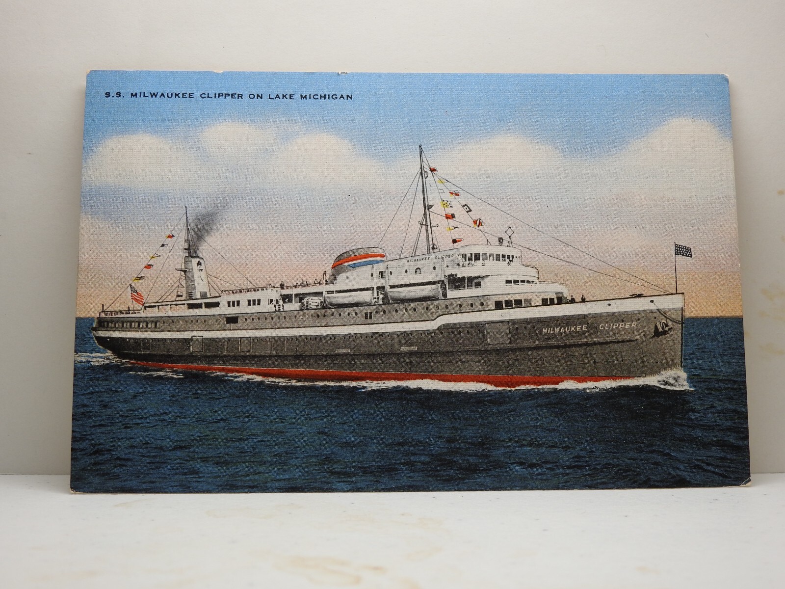 S S Milwaukee Clipper Lake Michigan Milwaukee Wisconsin Linen Postcard ...
