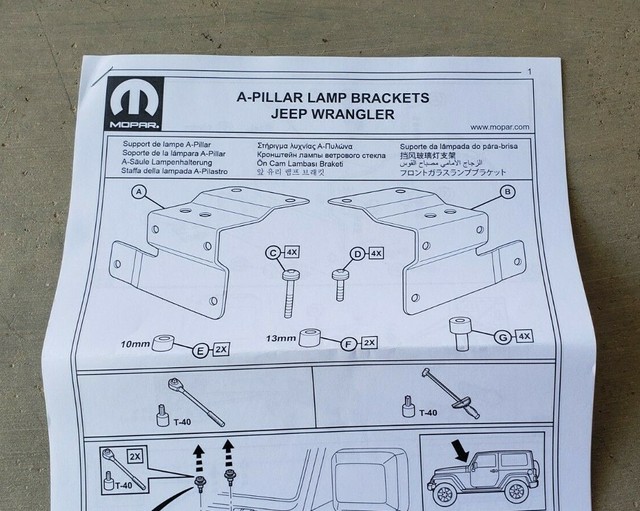 Mopar 82215427 Jeep Wrangler Lower A-pillar Mounting Bracket for sale ...