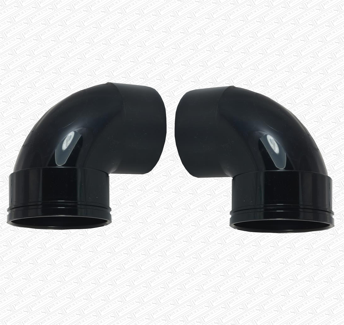 Solvent 110mm Soil Pipe Elbows Bends 90° Single Socket - Black Glued 4 ...