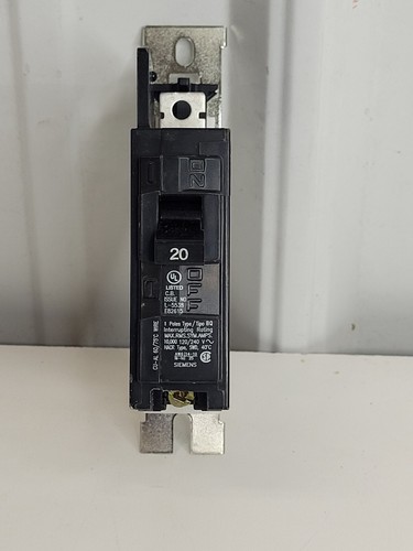 Siemens BQ1B020 20 Amp 1 Pole 120/240V Bolt on Circuit Breaker w/SMB6R ...