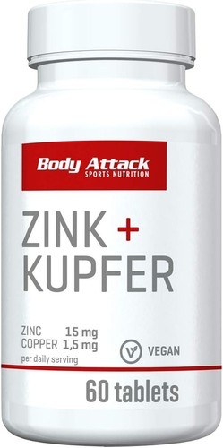 Body Attack Zink+ Kupfer- 60 Tabletten (295,93 EUR/kg) | eBay