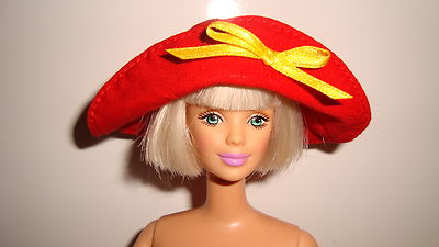 Barbie vêtement vintage accessoire chapeau heat coton rouge | eBay