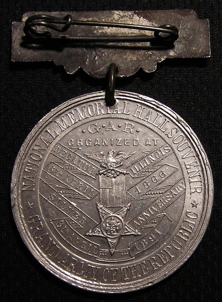 1891 GAR GRAND ARMY OF THE REPUBLIC FOUNDING SILVER ANNIVERSARY MEDAL ...