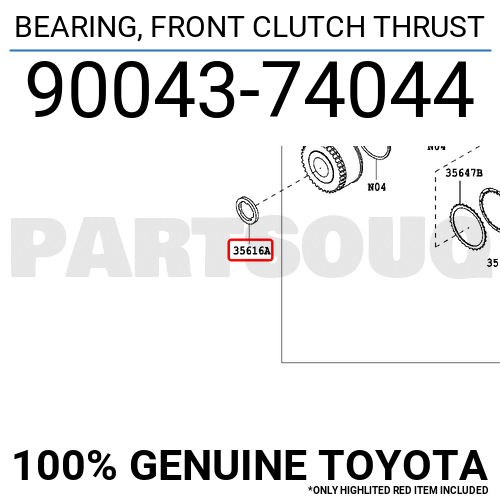 9004374044 Genuine Toyota BEARING, FRONT CLUTCH THRUST 90043-74044 | eBay