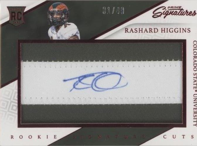 2016 Panini Prime Signatures - Rookie Signature Cuts Rashard Higgins ...