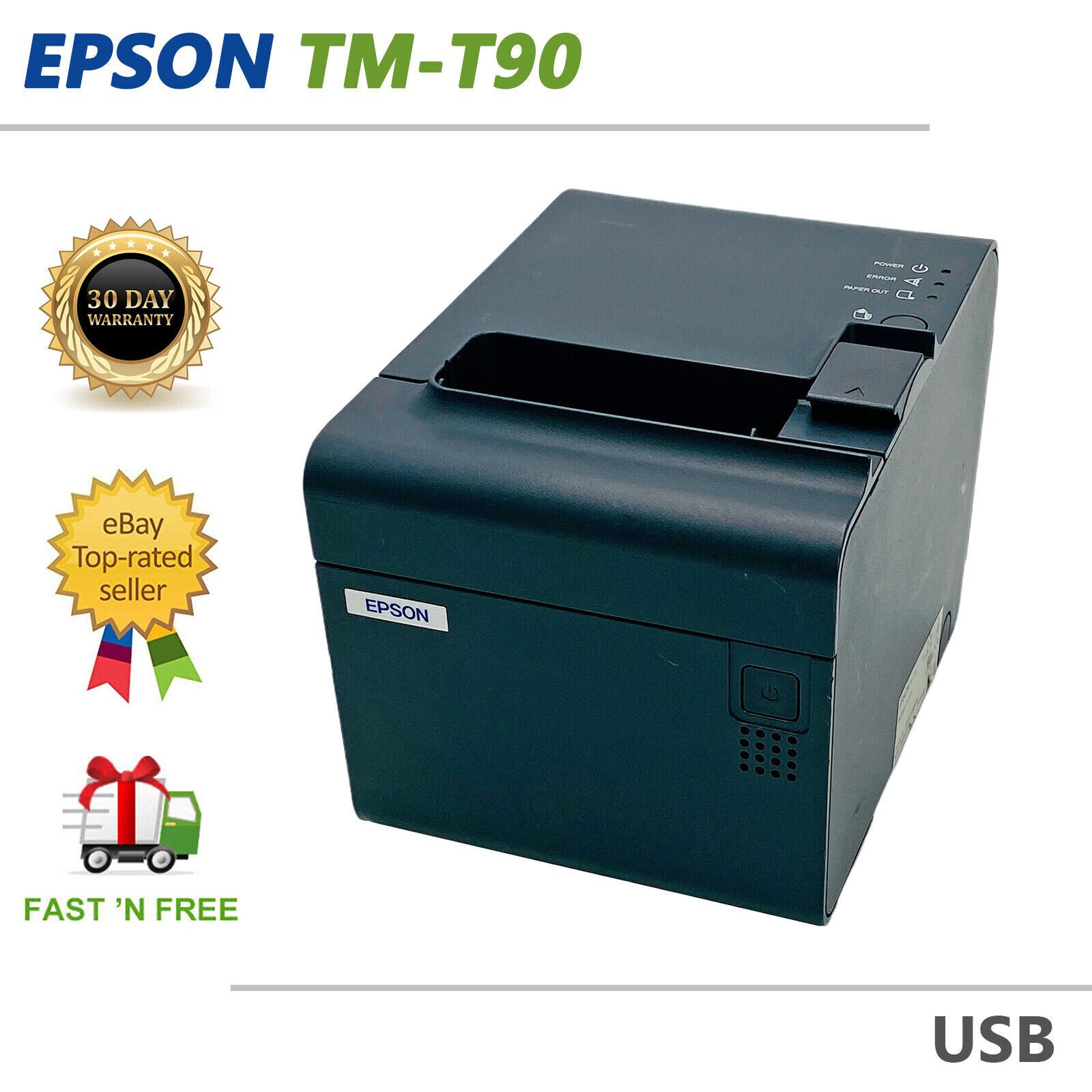 Epson TM-T90 M165A Compact Thermal POS Receipt Printer USB No AC ...