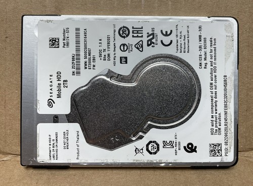 SEAGATE MOBILE HDD 2TB ST2000LM007 2.5" SATA SLIM 7MM 1R8174-576 PS4 ...