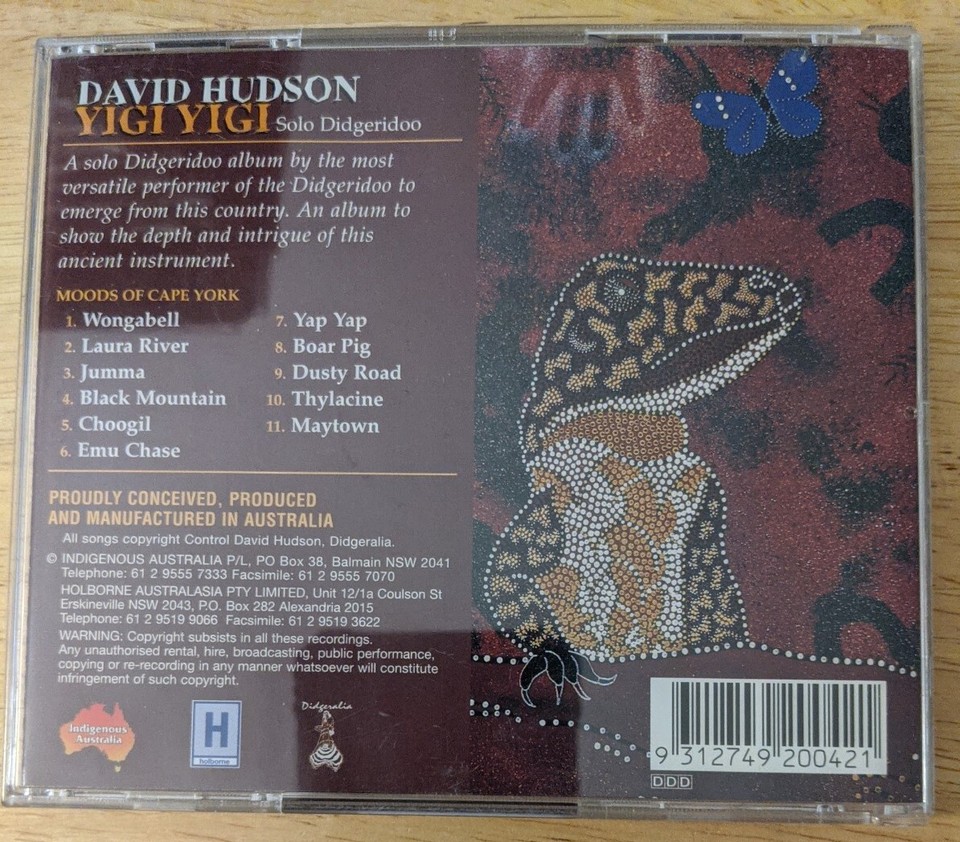 Yigi Yigi: Solo Didgeridoo by David Hudson (Didgeridoo) (CD, Feb-1997 ...