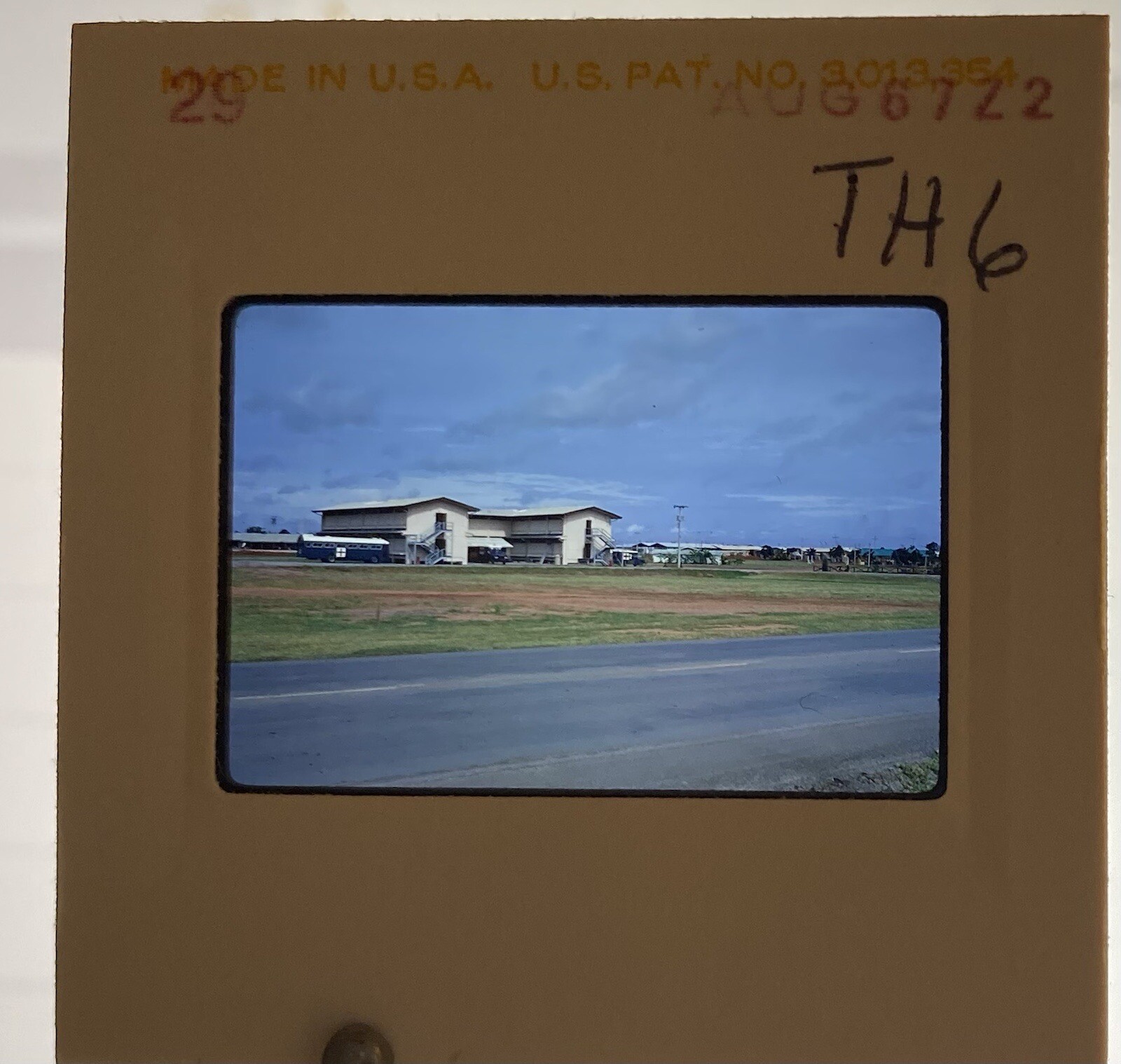 1967 35mm Slide-Thailand-USAF Air Force Base Red Cross On Blue Bus-TH6 ...