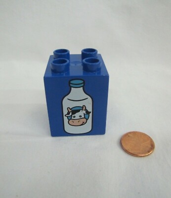 Lego Duplo Cow Milk Bottle For Farm Farmer Printed Block Specialty ...