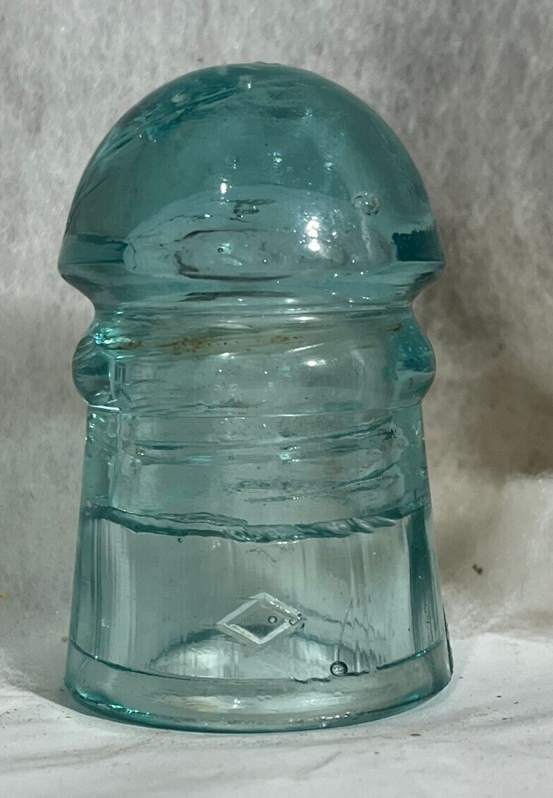 Vintage Diamond Glass Insulator in very light green | eBay