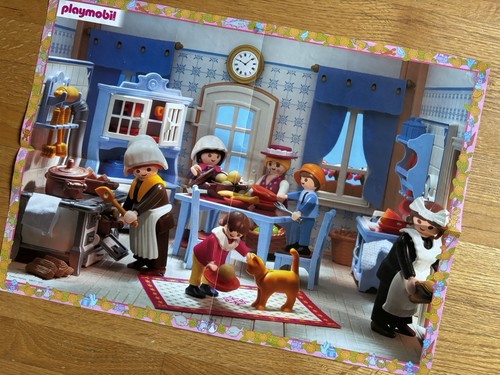 Playmobil 3085371 Rare Victorian Dollhouse 2-side Poster 23-1/4”x 16-1/ ...
