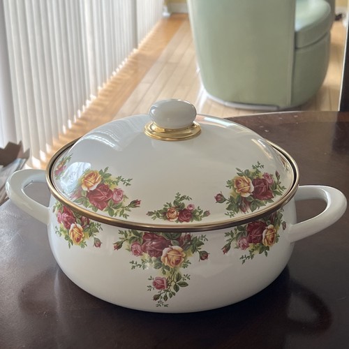 Royal Albert Old Country Roses Large Enameled Cook Pot | eBay