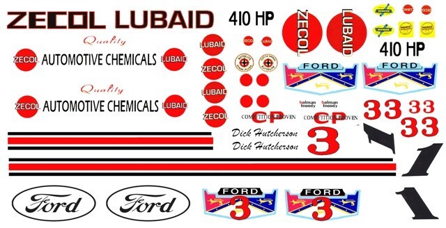 #3 Dick Hutcherson LUBAID ZECOL Ford USAC 1/24th 1/25th scale ...