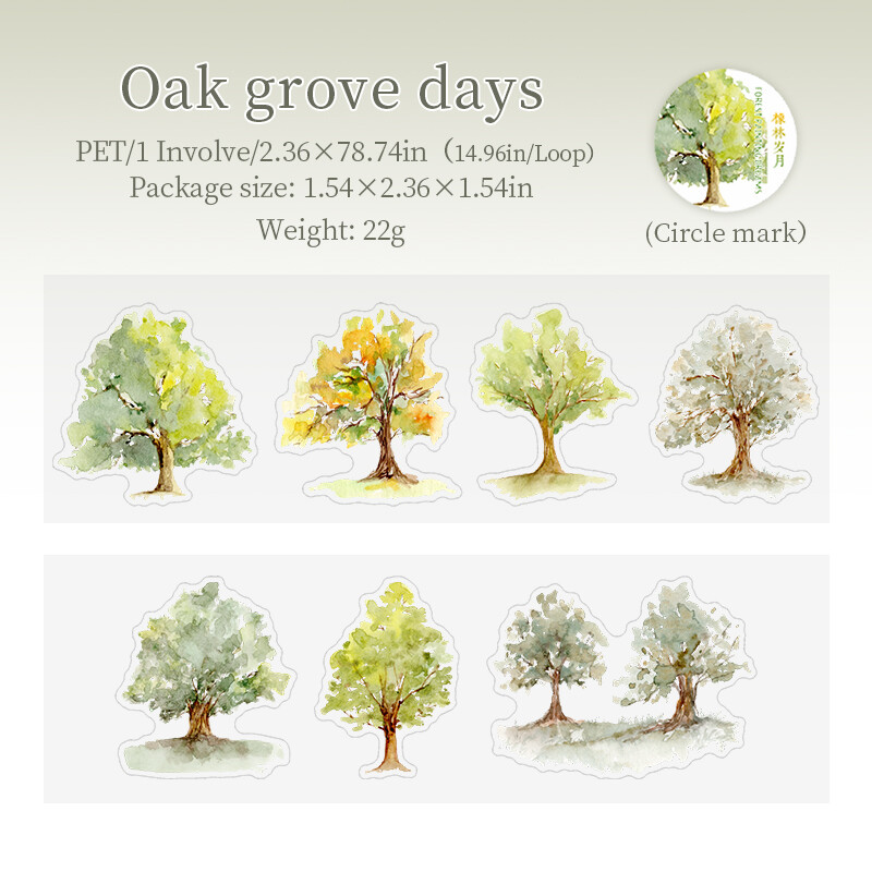 Nature Trees PET Adhesive Tape Scrapbooking Stickers Journal Planner ...