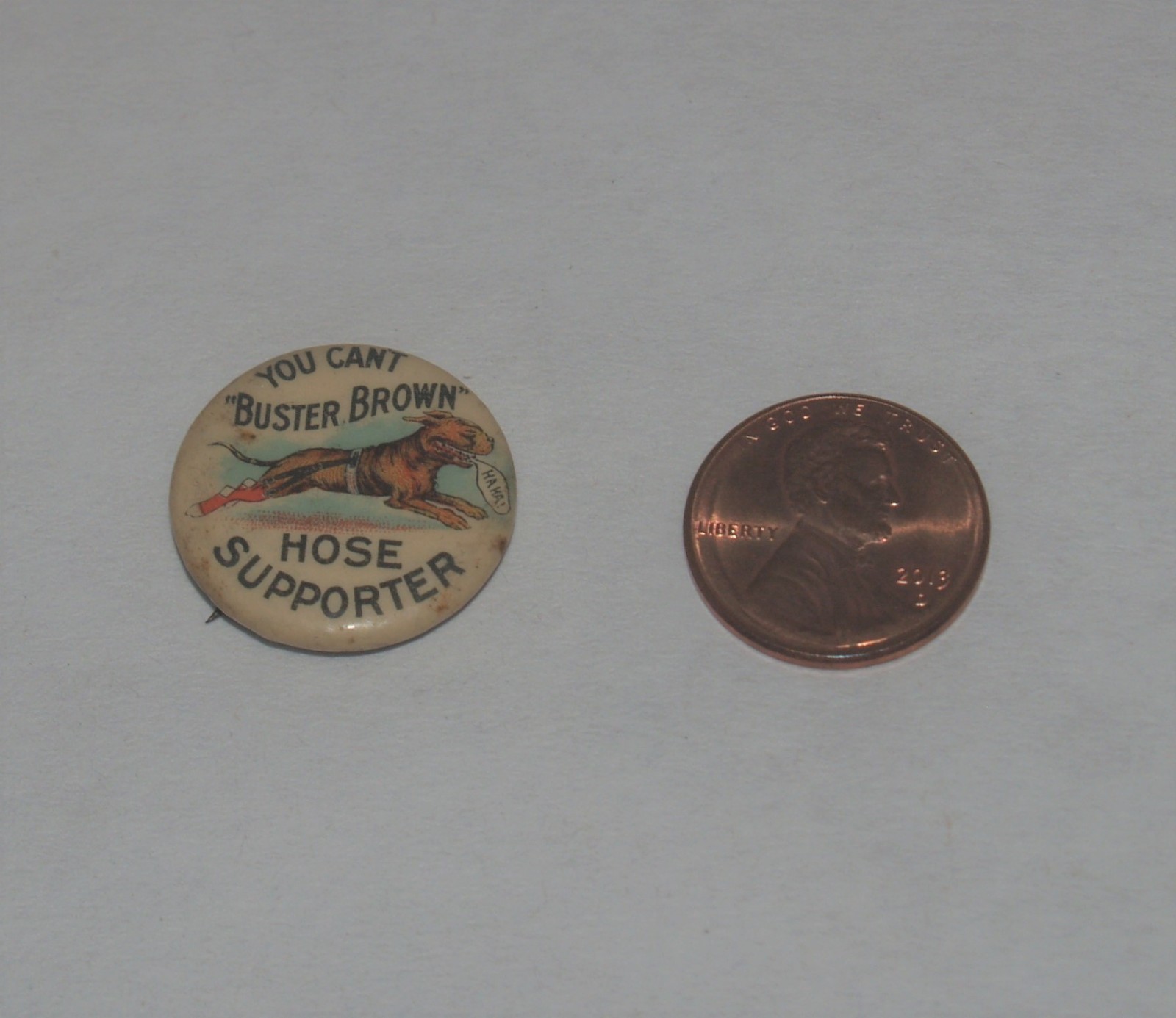 ANTIQUE ADVERTISING PINBACK BUTTON BUSTER BROWN HOSE SUPPORTER | eBay