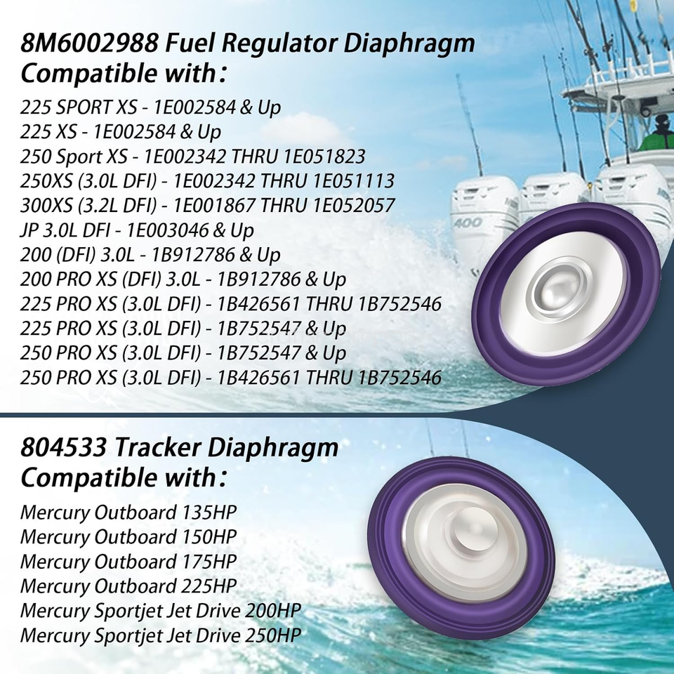 804533 8M6002988 Fuel Regulator Diaphragm Combination For Mercury ...