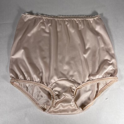 Classic Bali Beige Nylon Tricot Panties (Briefs) w/Large Gusset Roomy ...