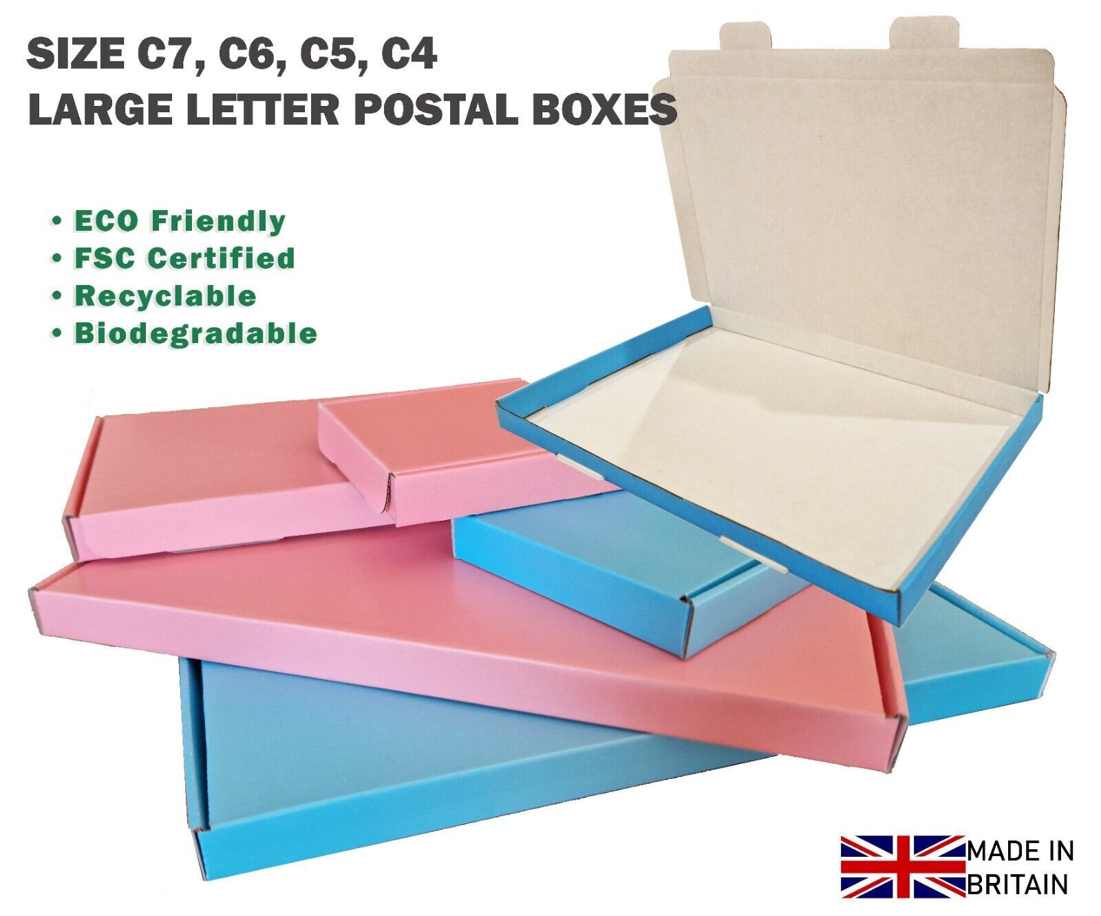 Royal Mail PIP Large Letter Cardboard Postal Boxes C4 C5 C6 C7 DL FSC ...