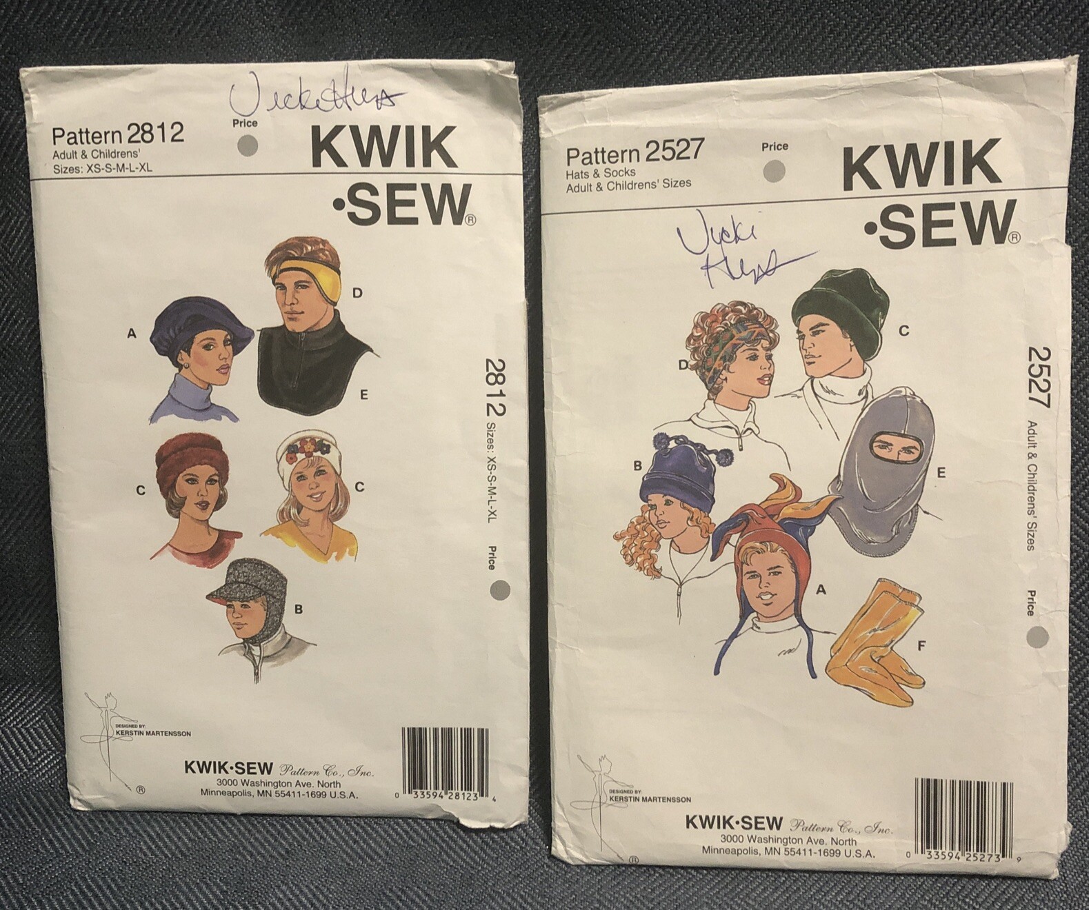 Lot Of Men Miss Child Unisex Kwik Sew 2812 Pattern Hats Sz XS-XL Neck ...