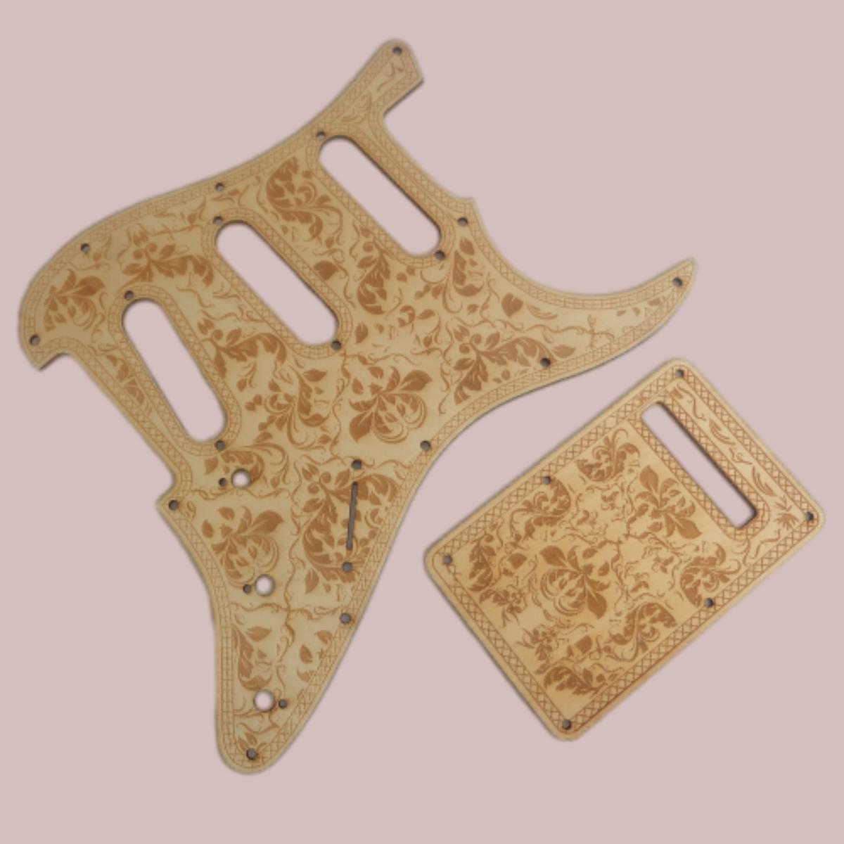 SSS Guitar Pickguard Carved Basswood 11 Holes for Fender Strat Guitar ...