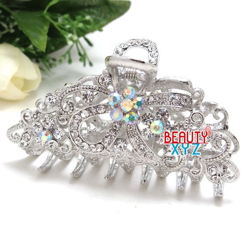 NEW Rhinestone Crystal Clip Hair Claw Hairpin Wedding Bridal Elegant ...