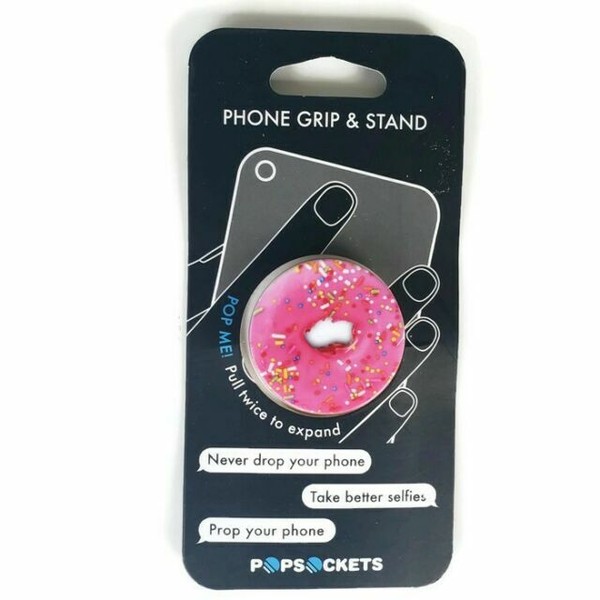 PopSockets 707134 Phone Grip PopSocket Universal Holder Donut - Pink ...