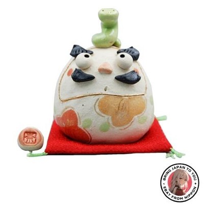 New Yakushigama Nanohana Kiln Zodiac Snake Lucky Snake Riding a Daruma ...