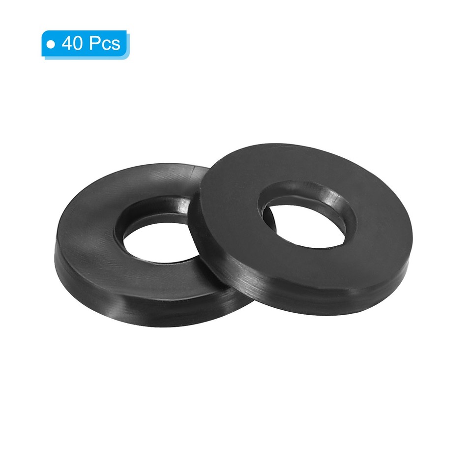 40pcs M5 Rubber Flat Washer 5mm ID 11mm OD 1.6mm Thick Sealing Spacer ...