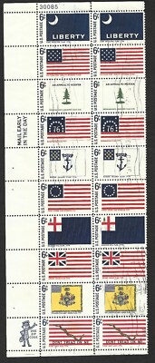 US Scott 1345-54 Historic Flag Series 2 strips mail early/zip/plate ...