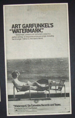 Art Garfunkel Watermark 1978 Small Poster Type Advert, Promo Ad | eBay
