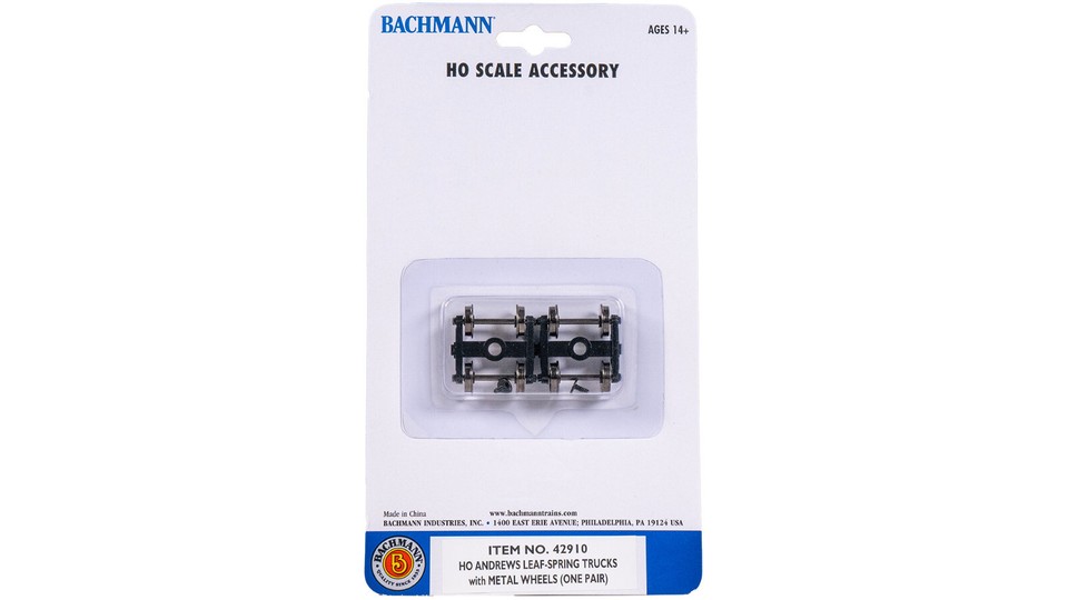 BACHMANN #42910 HO SCALE ANDREWS LEAF SPRING TRUCKS W/METAL WHEELS NEW ...