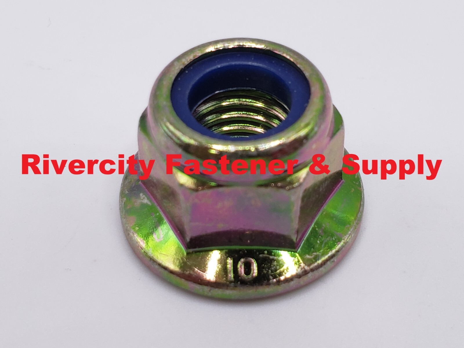M12-1.75 Nylon Insert Flange Lock Nuts 12mm x 1.75 Flanged Stop Nut ...