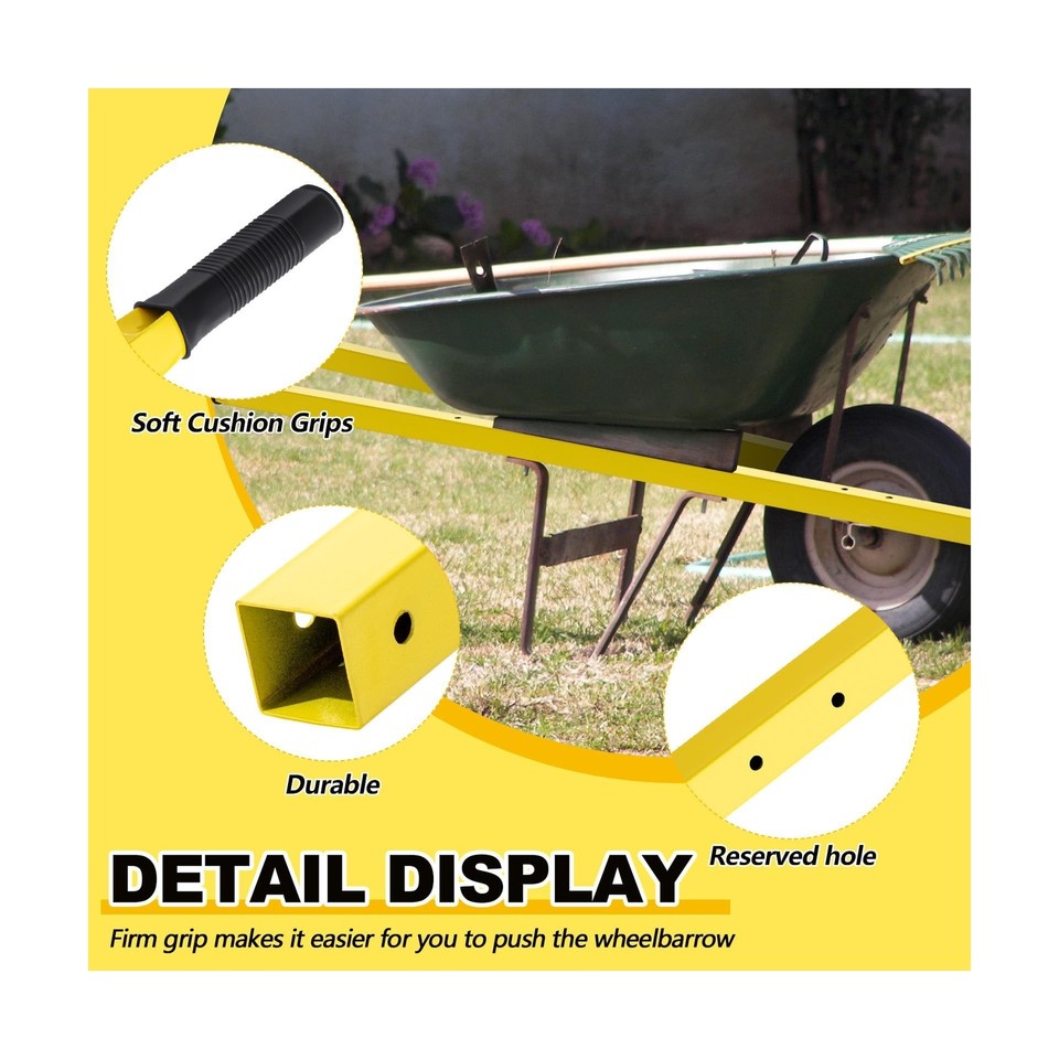 2 Pair Wheelbarrow Handles 60 Inches Metal Wheelbarrow Replacement ...