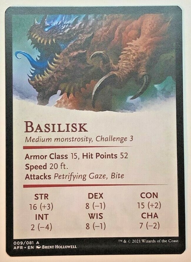 MTG Basilisk Art Card Adventures in the Forgotten Realms 9/81 | eBay