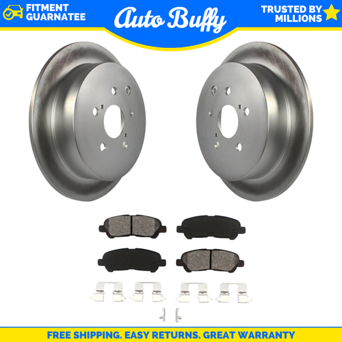 Rear Coated Disc Brake Rotors And Semi-Metallic Pads Kit For Toyota ...
