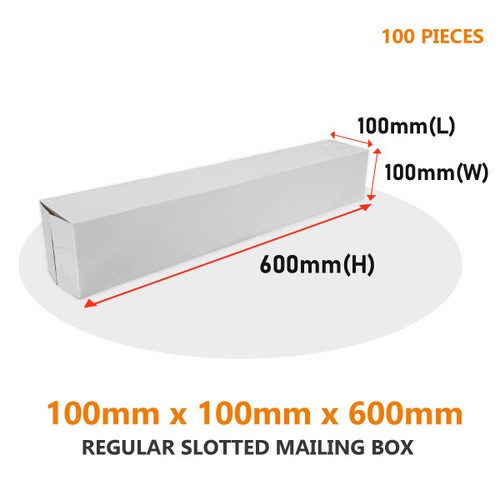 100x Tall Tube Mailing Boxes 100 x 100 x 600 mm Shipping Packing Carton ...