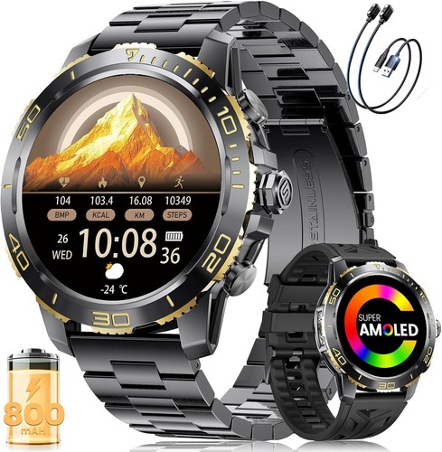 LIGE Smart Watch for Men, Smartwatch with LED Flashlight for Android ...